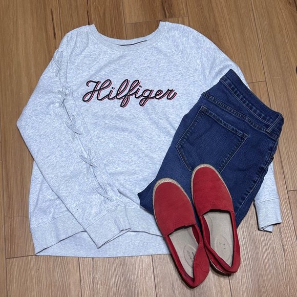 Tommy Hilfiger | Tops | Tommy Hilfiger Cursive Script Sweatshirt | Poshmark